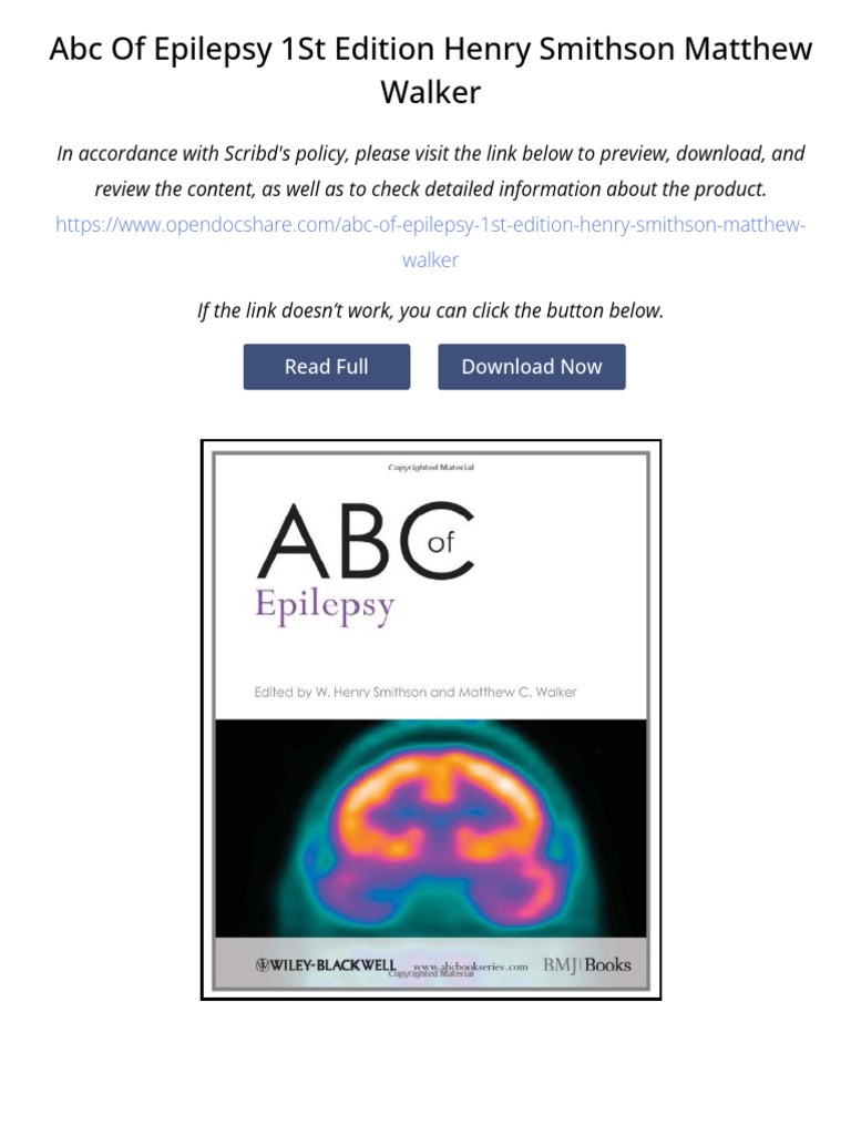 Abc Of Epilepsy 1st Edition Henry Smithson Matthew Walker | PDF