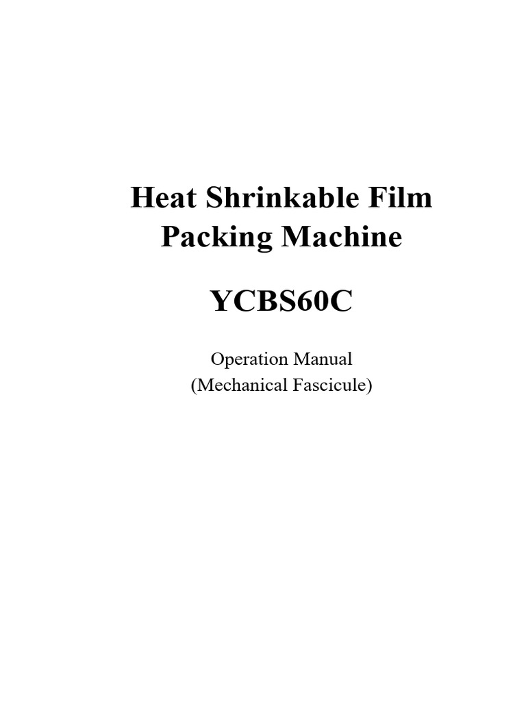 Shrink Wrap Training | PDF | Machines | Mechanical Engineering