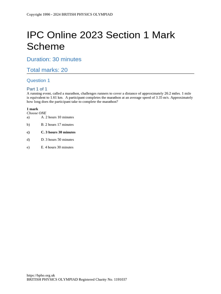 IPC Online 2024 Section 1_ANSWER | PDF | Radioactive Decay | Resistor