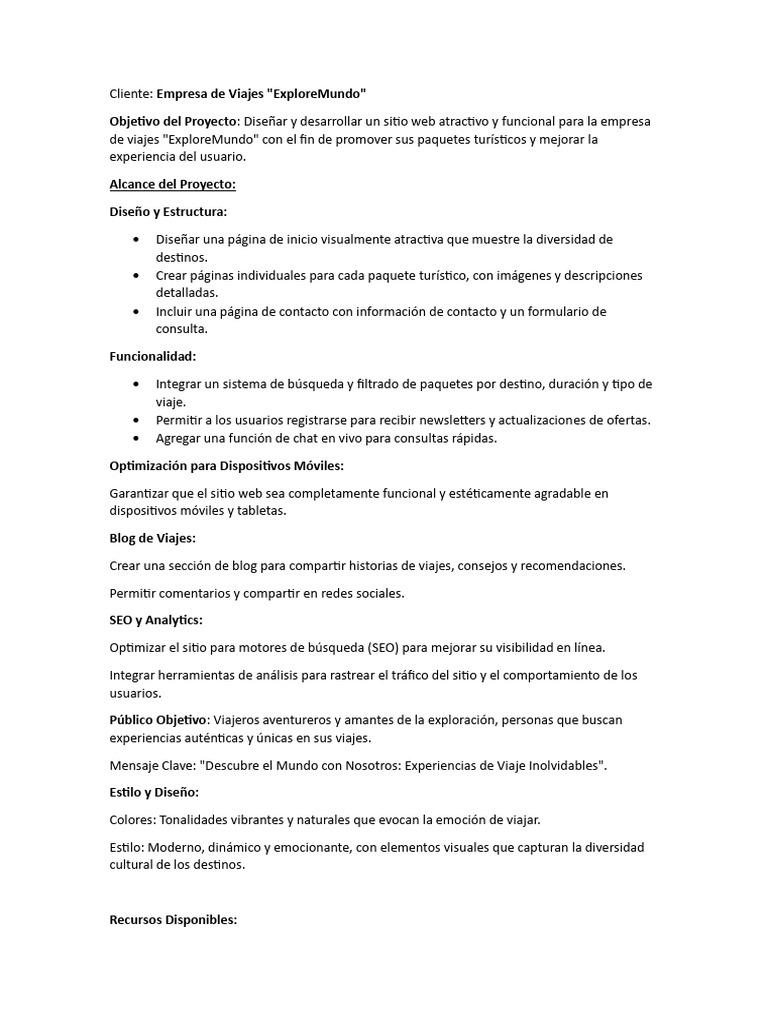 Ejemplo de Briefing | PDF | Posicionamiento en buscadores | Blog