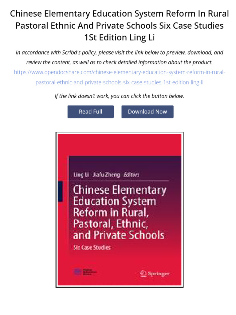 Chinese Elementary Education System Reform in Rural Pastoral Ethnic and ...