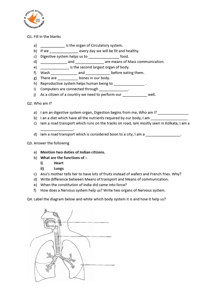 EVS Revision Worksheet | PDF