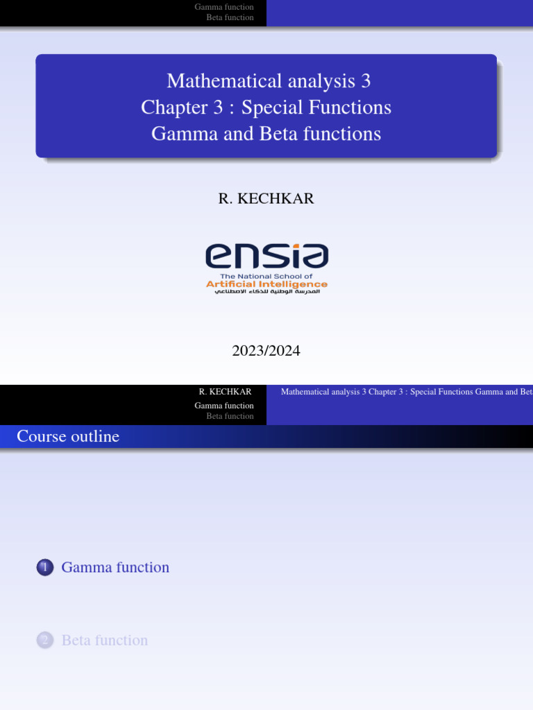 Gamma and Beta Functions Overview | PDF