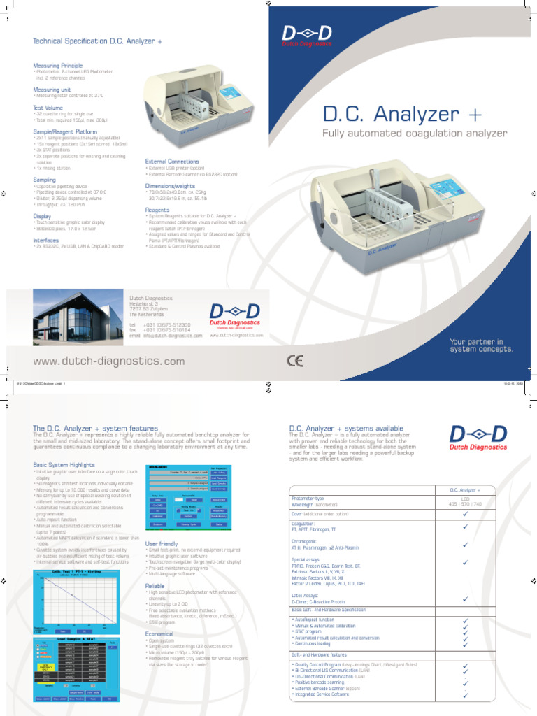 DC Analyzer Fully Automated Coagulation Analyzer | PDF