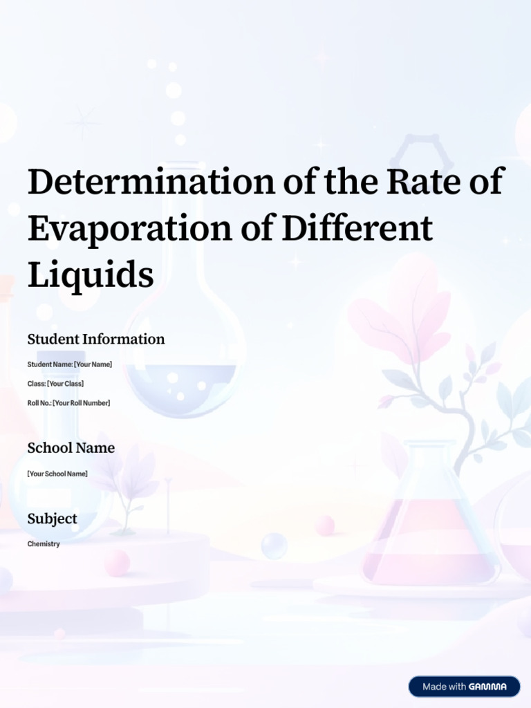 Evaporation Rates of Various Liquids | PDF | Evaporation | Liquids