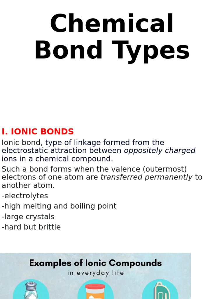 Q2 5a - Chemical Bond Types - Notes | PDF | Chemical Bond | Chemical ...