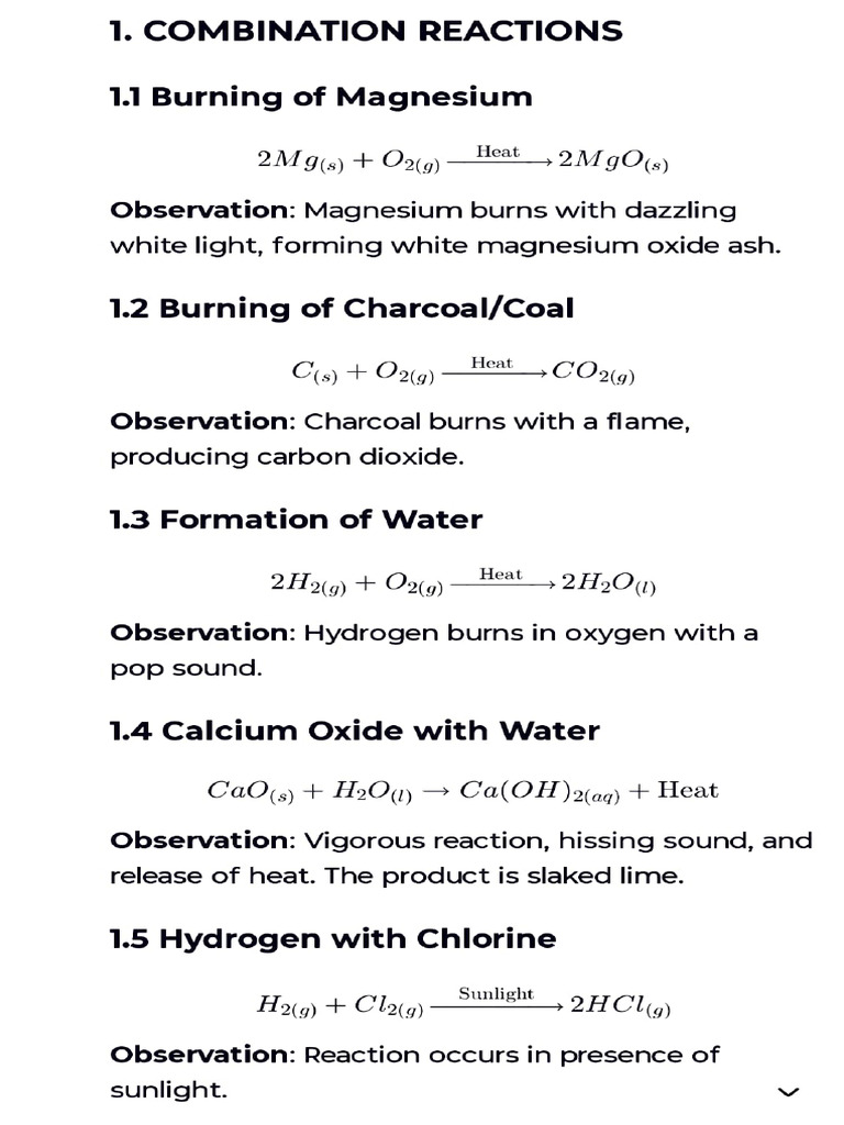 Reaction Chapter All Reactions | PDF
