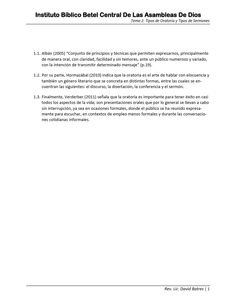 02 Tipos de Oratoria y Sermones_Carta | PDF | Sansón | Biblia