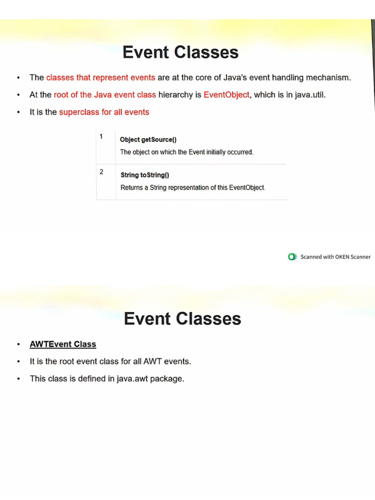 Event Classes and Source | PDF