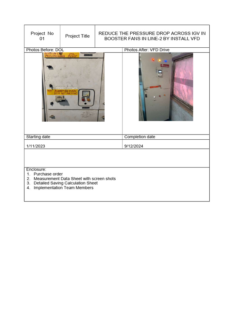 Proj-1 Reduce The Pressure Drop Across Igv in Booster Fans in Line-2 by ...