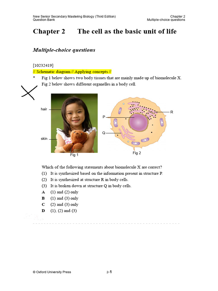 Chapter 2 Biology Question Bank | PDF | Cell (Biology) | Organelle