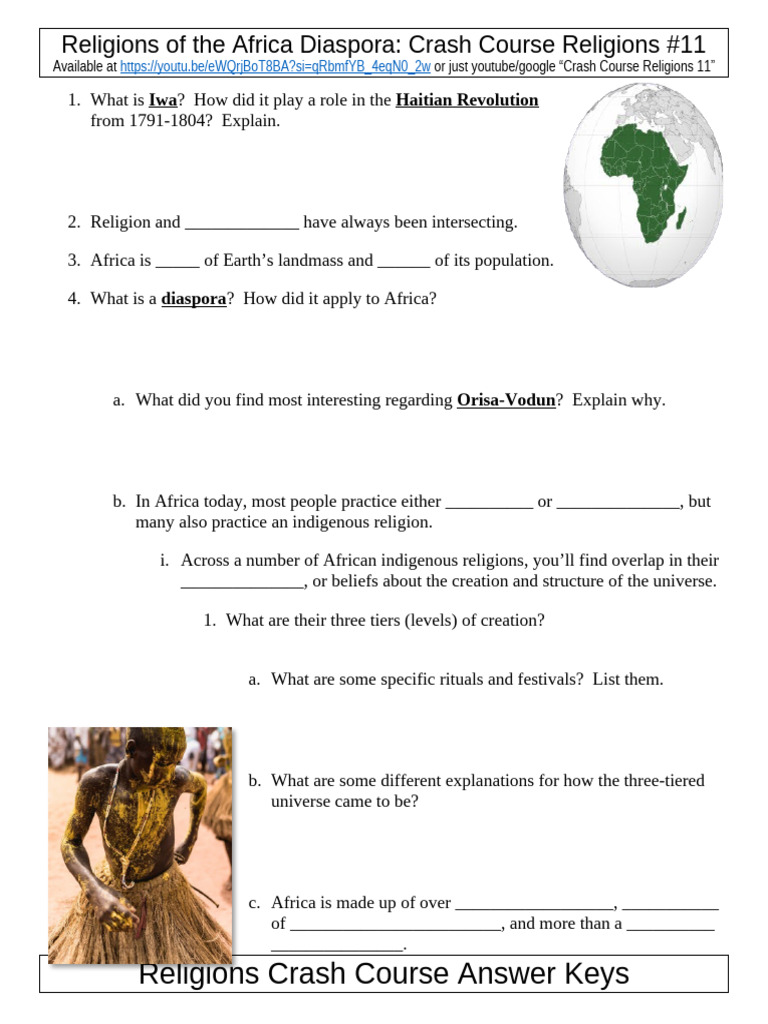Crash Course Religions 11 Religions of The Africa Diaspora | PDF ...