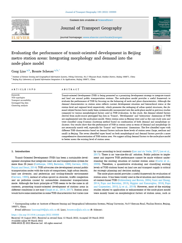 Evaluating TOD Performance in Beijing | PDF | Cluster Analysis ...