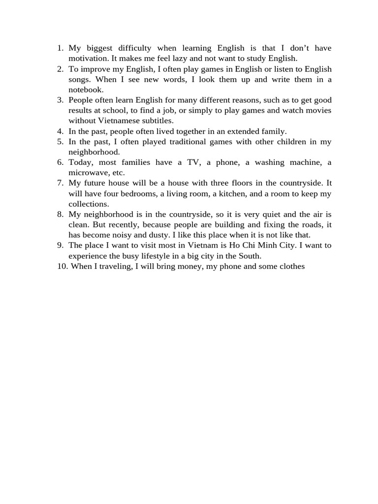 My Biggest Difficulty When Learning English Is That I Don | PDF