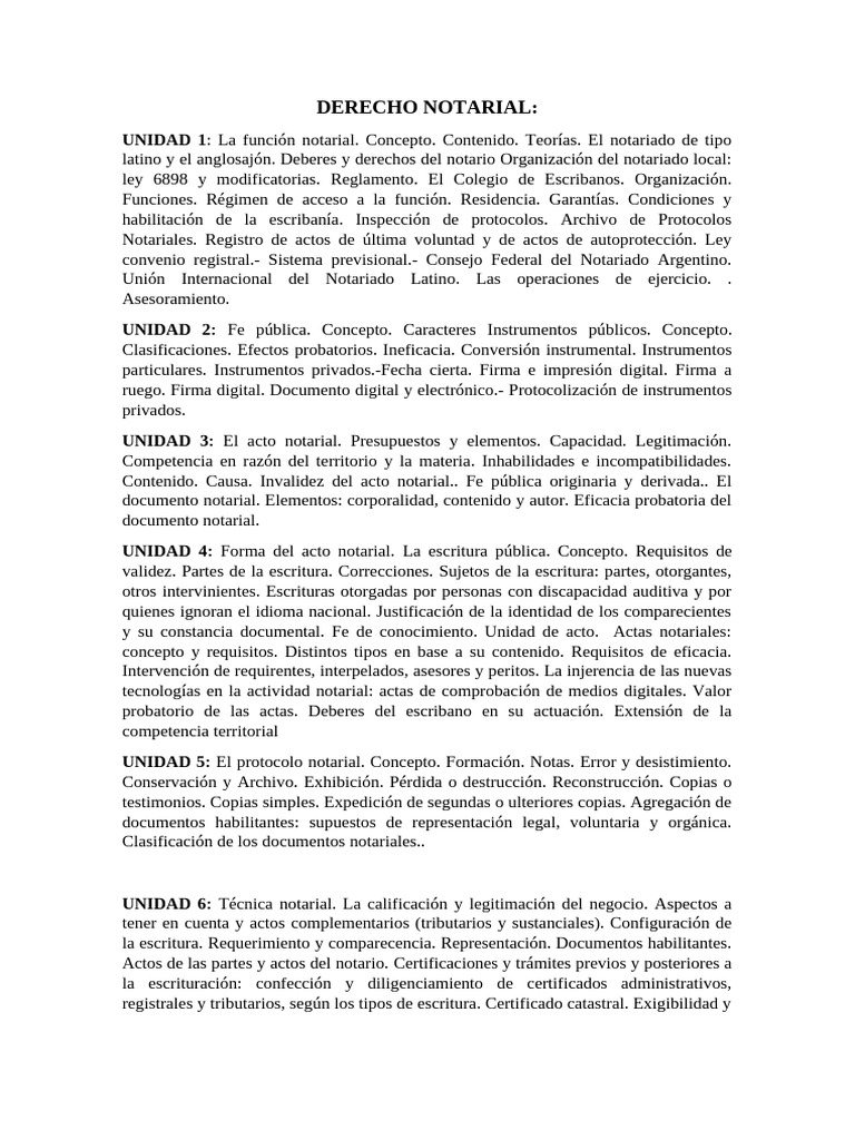 Programa Refundido de Derecho Notarial | PDF | Derecho Civil (Common Law)