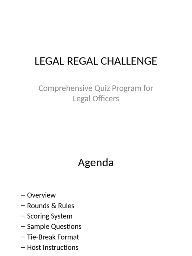 Legal Officers Quiz Program Guide | PDF