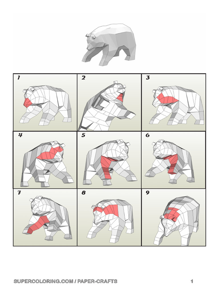 Bear Low Poly Paper Crafts | PDF