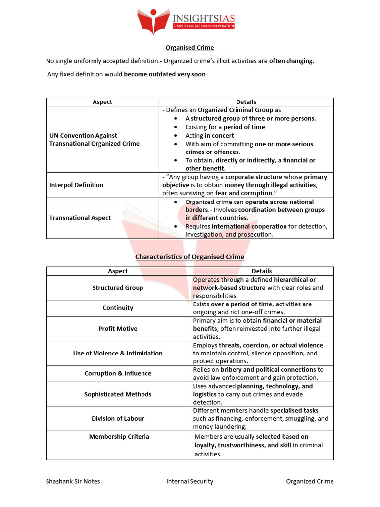 Organized Crime: Definitions & Impacts | PDF | Organized Crime | Smuggling