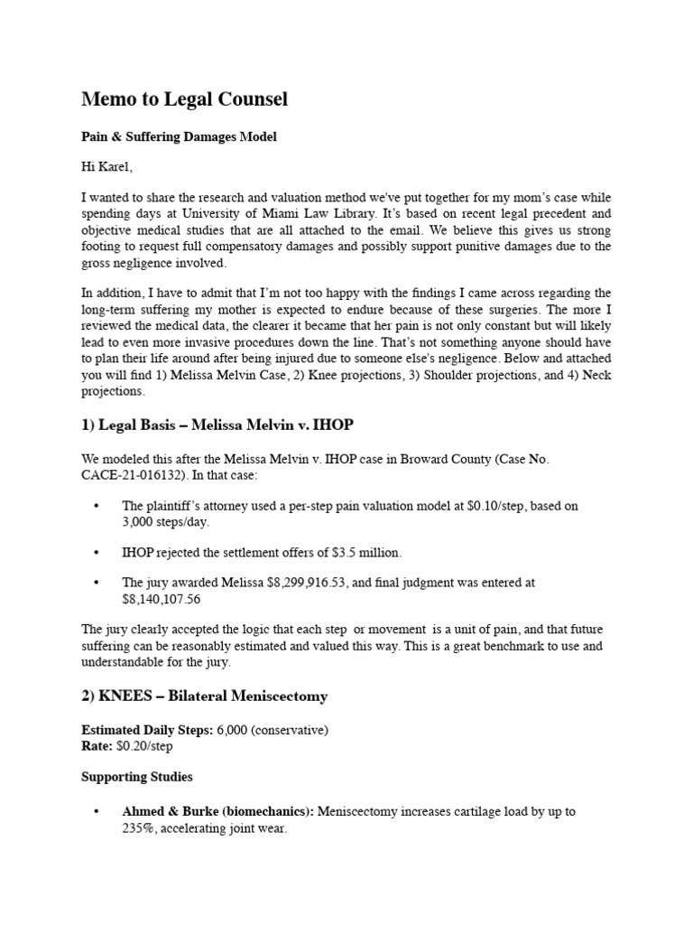 Pain & Suffering Damages Model Analysis | PDF | Damages | Shoulder