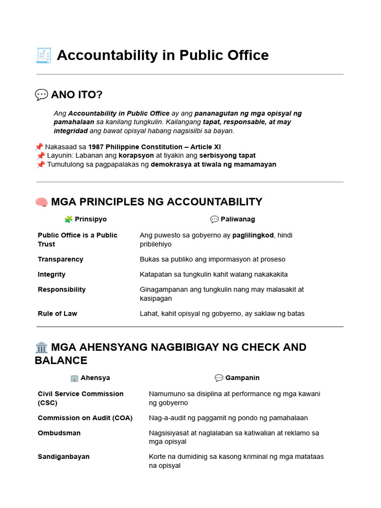 ? Accountability in Public Office | PDF