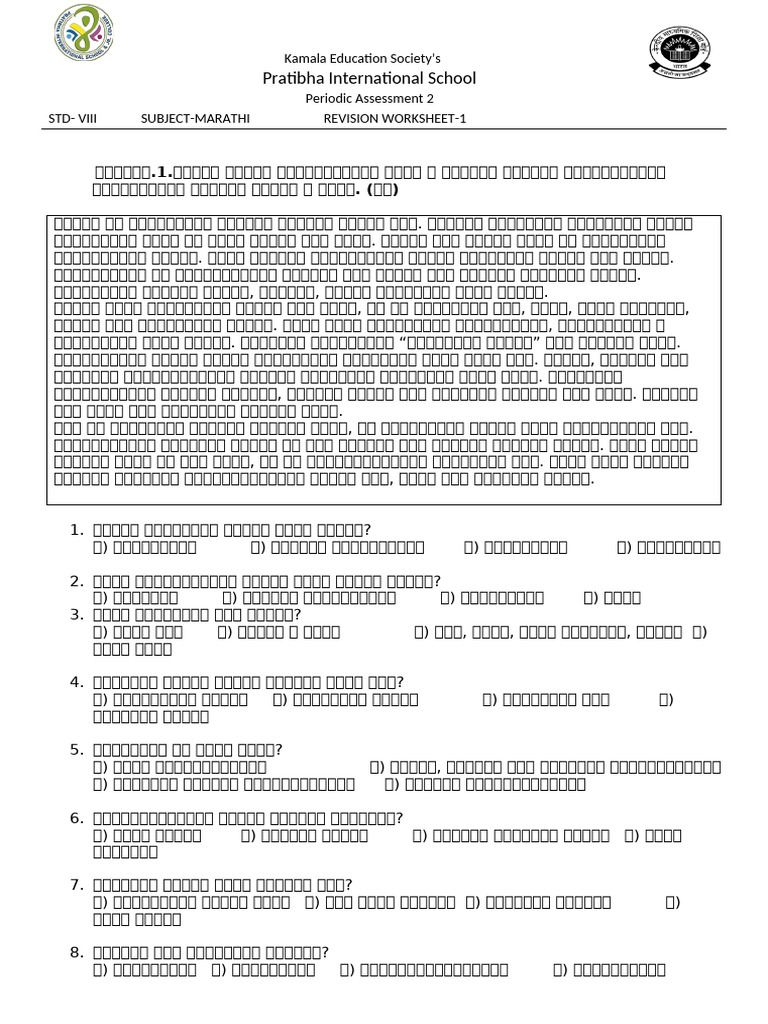 VIII PA 2 Worksheet.1763715559 | PDF