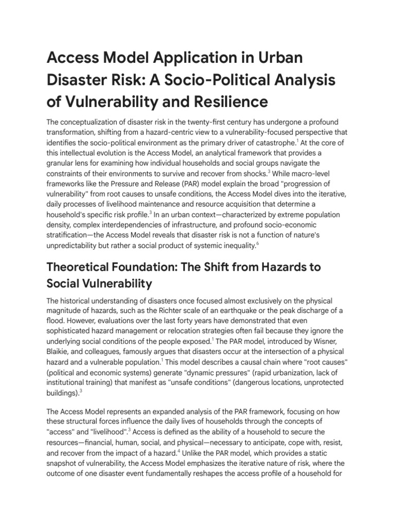 Urban Disaster Risk and Access Model Analysis | PDF | Climate ...