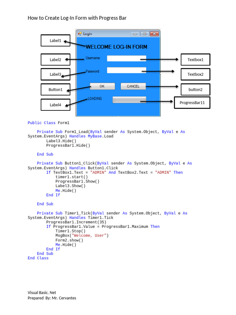 Log in Form With Progressbar | PDF