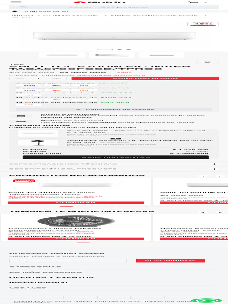 SPLIT 5700W FC INVER TACA5700FCSDTPRO3 | PDF