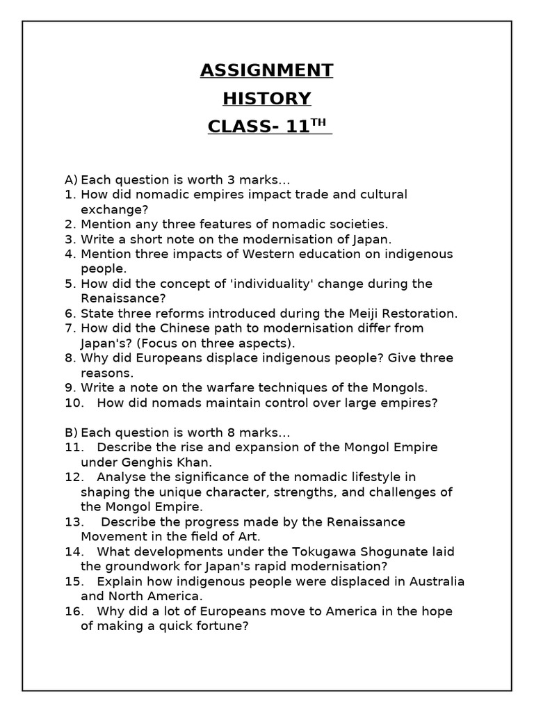 Assignment History | PDF