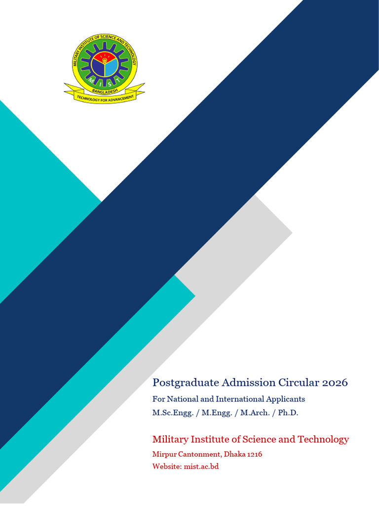 MIST Postgraduate Admission 2026 Guide | PDF | University And College ...