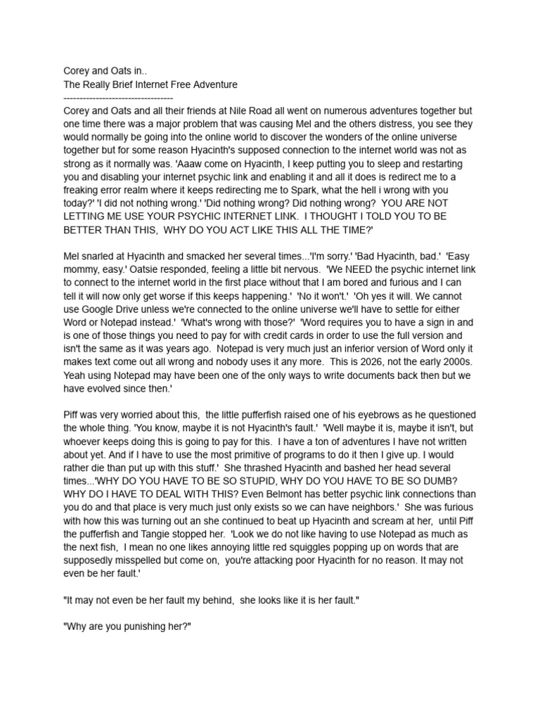Corey and Oats' Internet Adventure | PDF