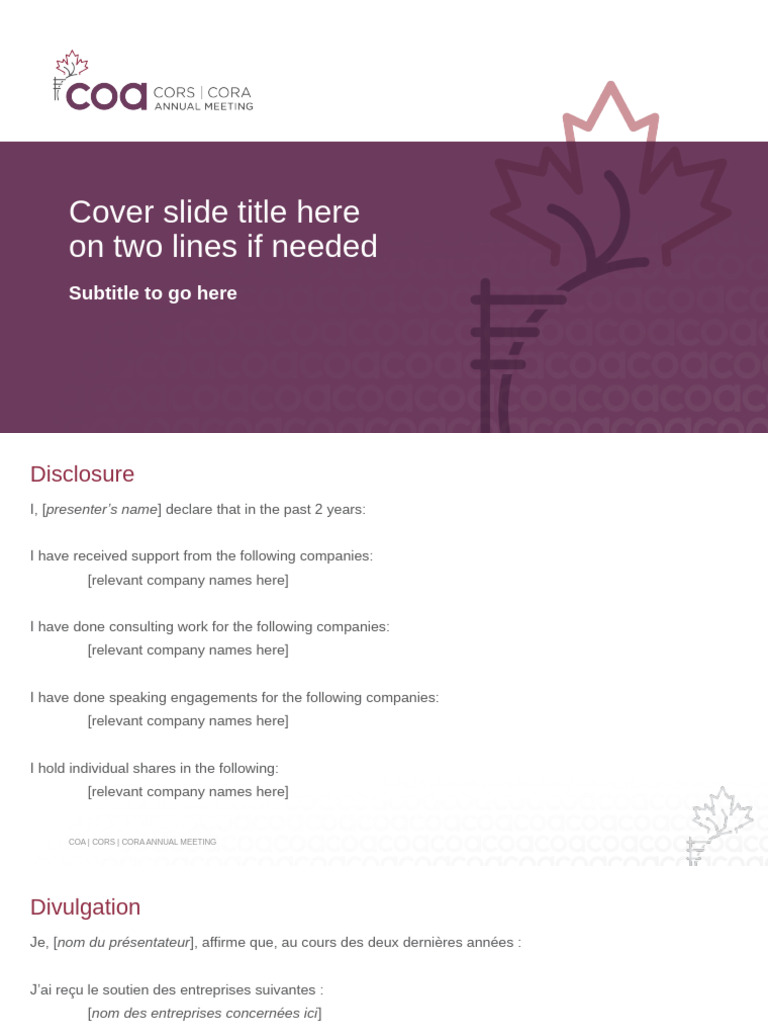 COA AGM PPT Template With Disclsoure | PDF