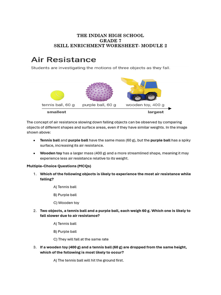 Air Resistance Effects on Falling Objects | PDF