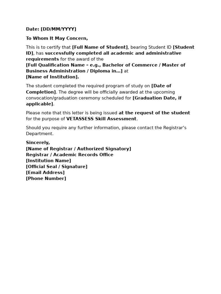 Letter of Completion | PDF