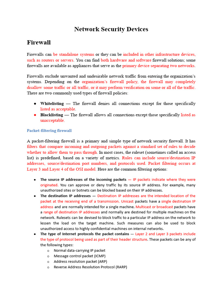 Network Security Devices | PDF | Firewall (Computing) | Proxy Server