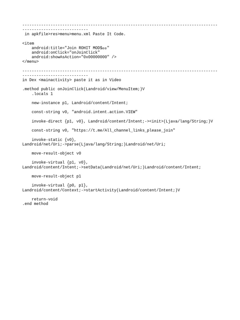 Menu Code | PDF