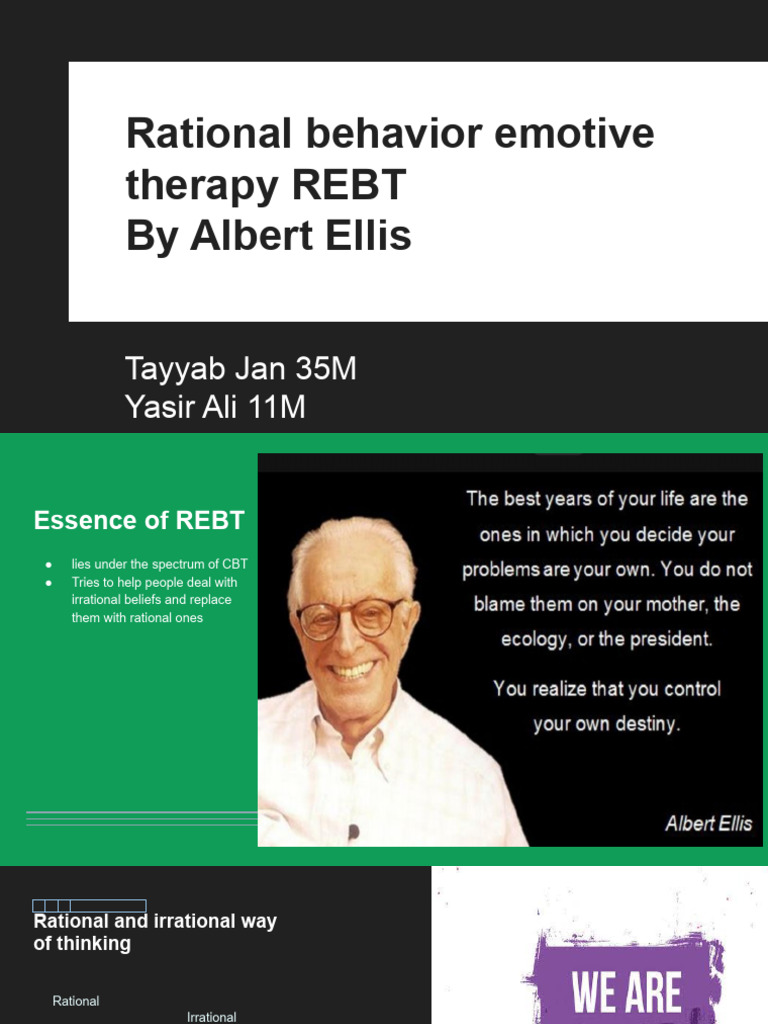 Rational Behavior Emotive Therapy REBT by Albert Ellis | PDF