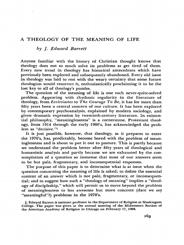 Zygon-13304-Edward Barrett | PDF | Meaning Of Life | Jesus