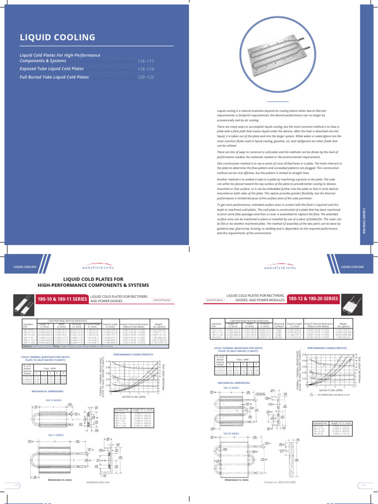 Standard Liquid Cold Plates | PDF | Liquids | Vacuum Tube