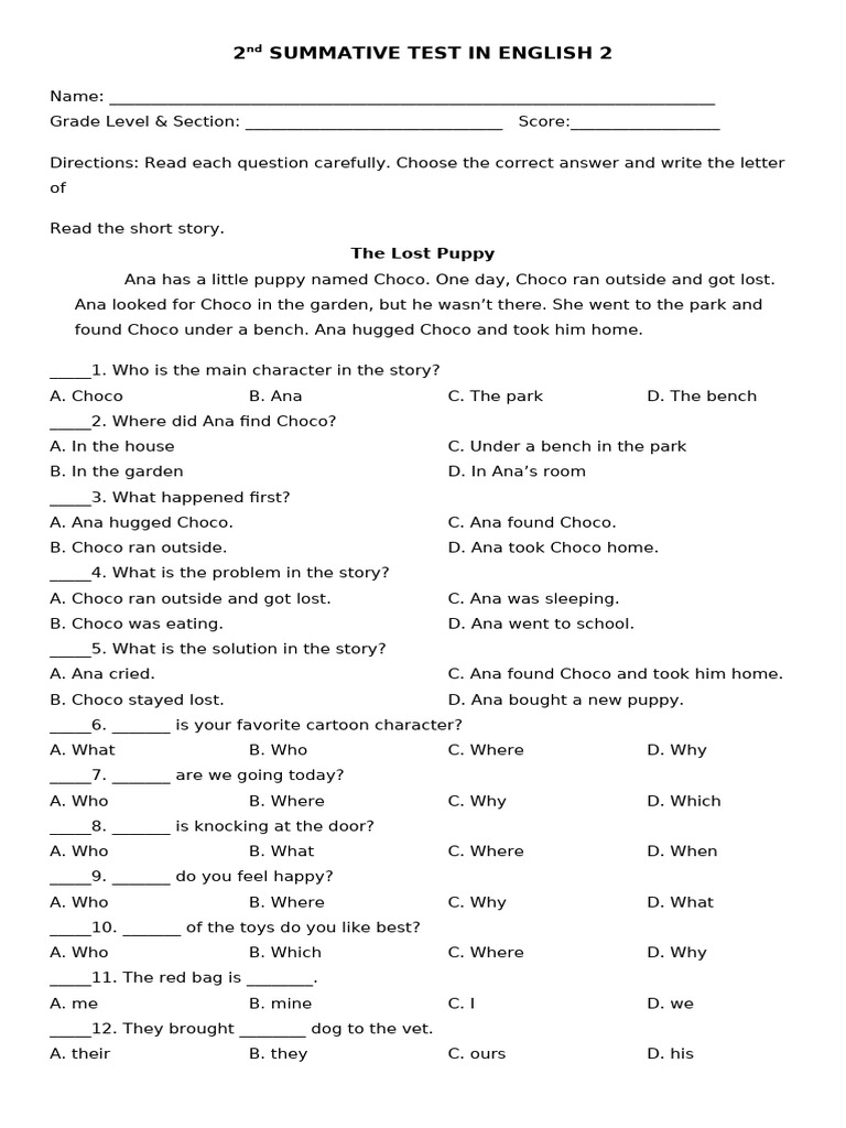 English 2 Summative Test Guide | PDF | Linguistics