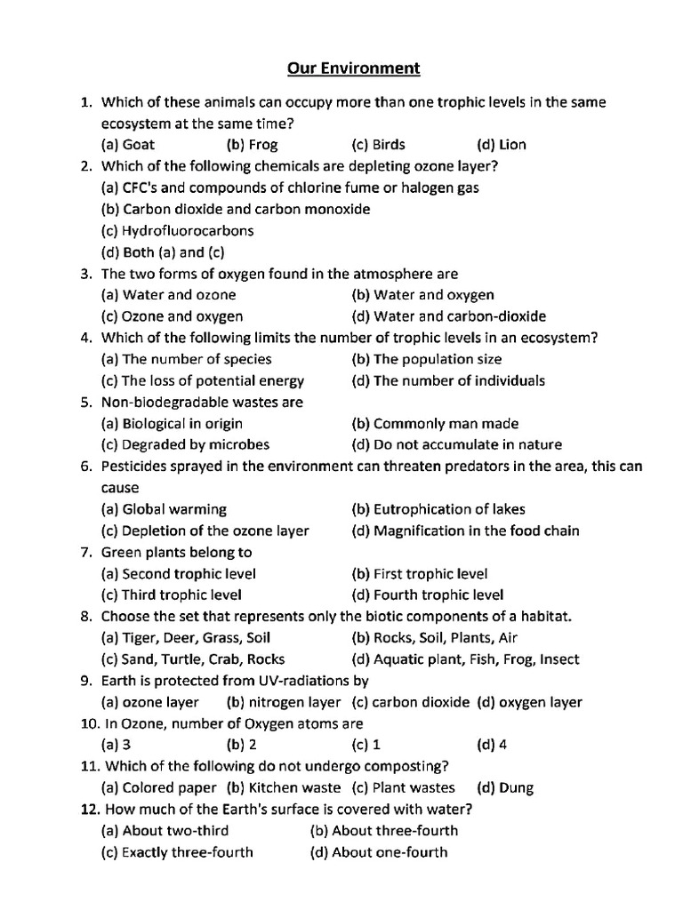 Our Environment Class - 10 Cbse Biology | PDF