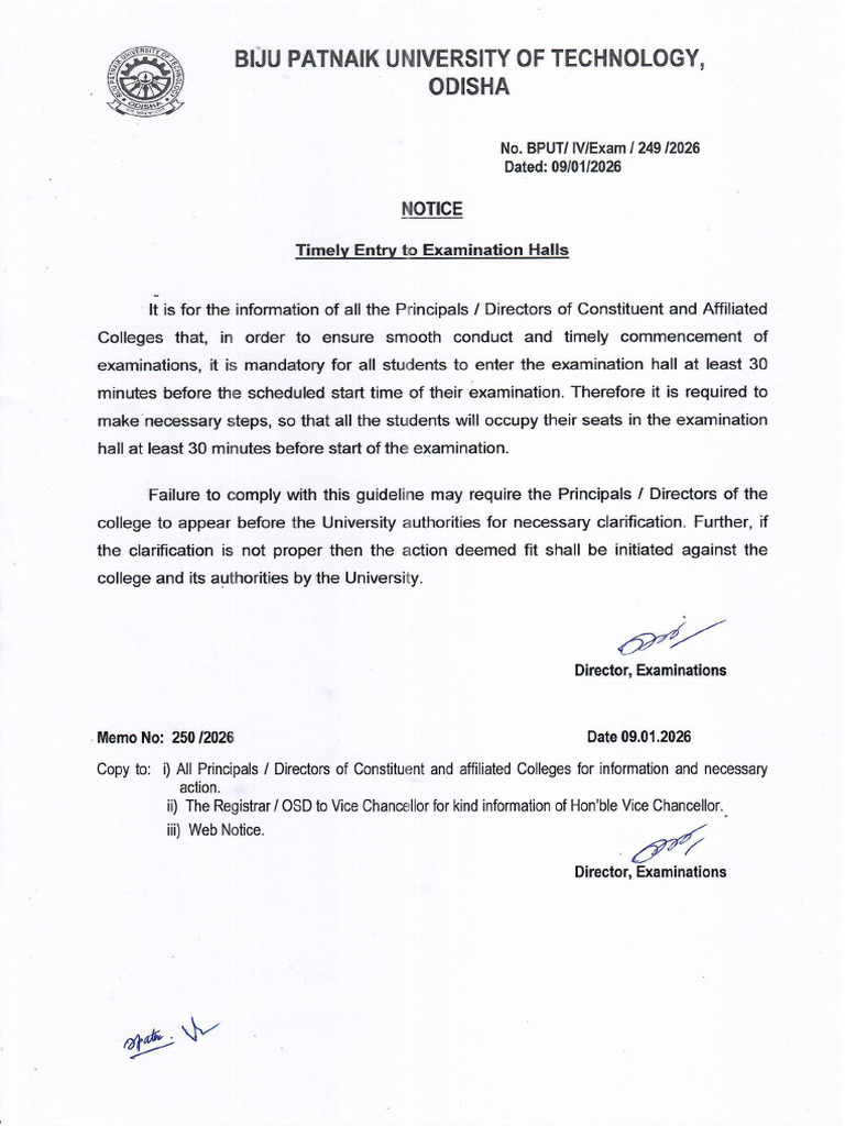 Timely Entry To Examination Halls | PDF