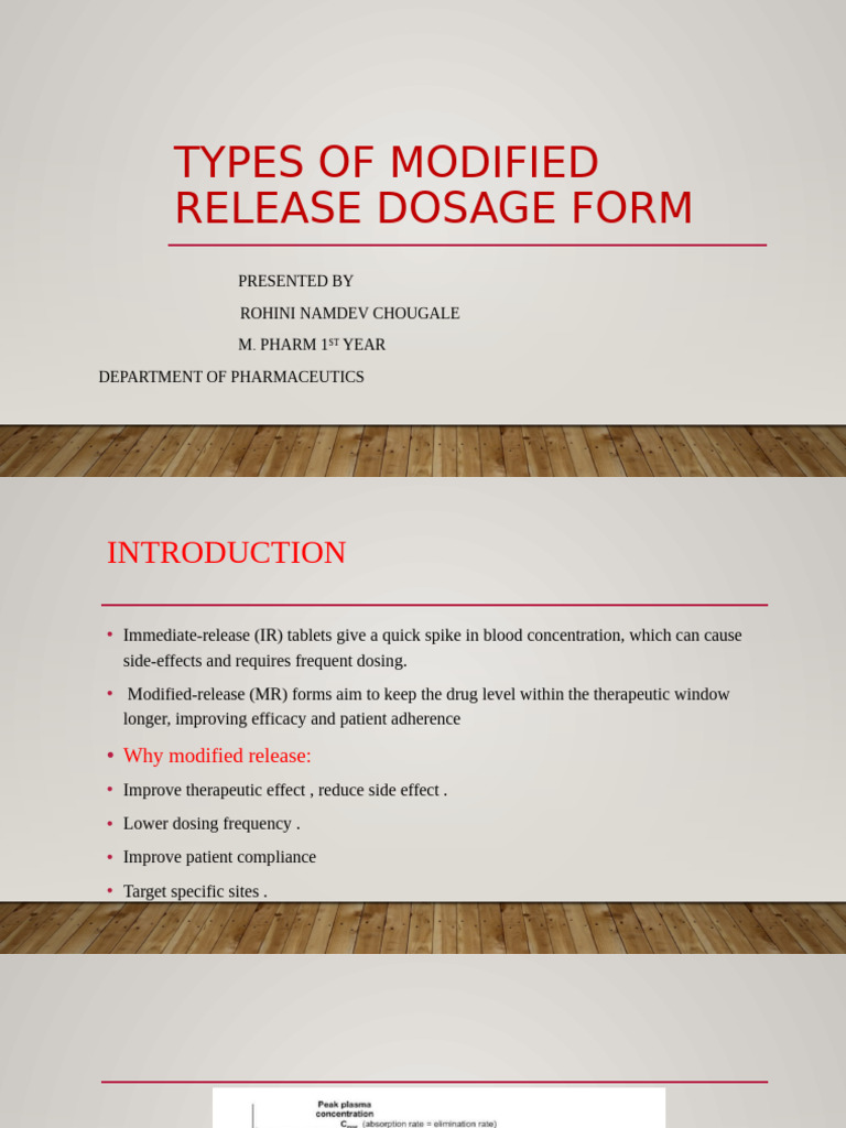 Types of Modified Release Dosage Forms | PDF | Tablet (Pharmacy) | Dose ...