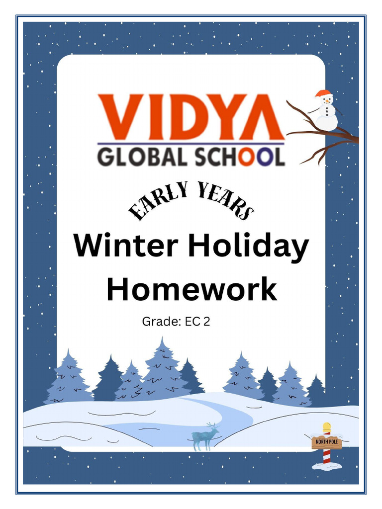 Winter Holiday Homework for Grade EC-2 | PDF | Mathematics | Communication