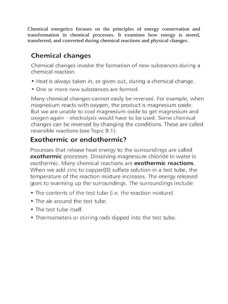 Exothermic and Endothermic Reactions - Grade 8 Assignment | PDF