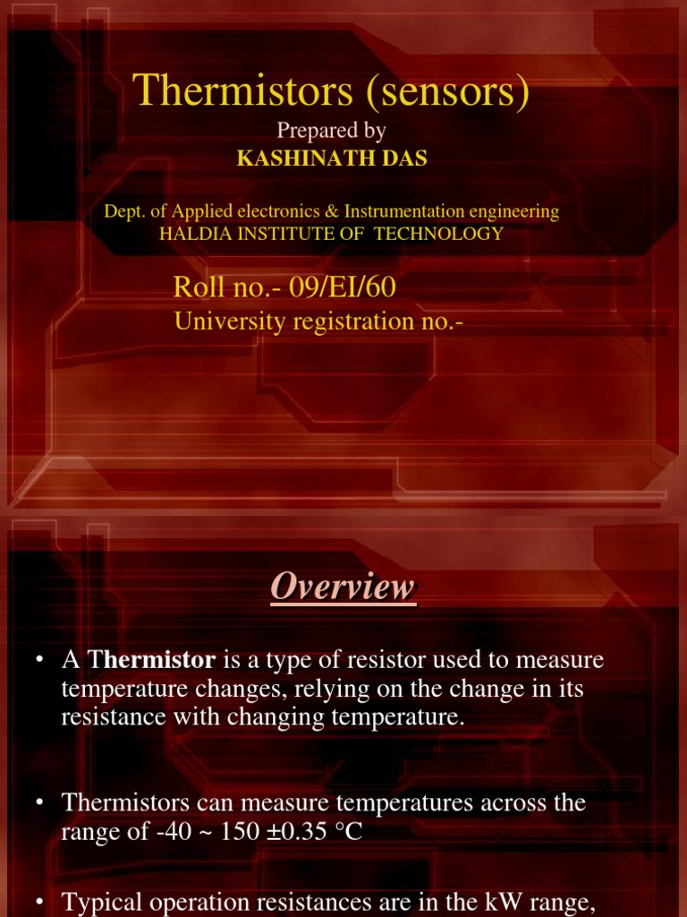 Thermistors (Sensors) | PDF | Electrical Resistance And Conductance ...