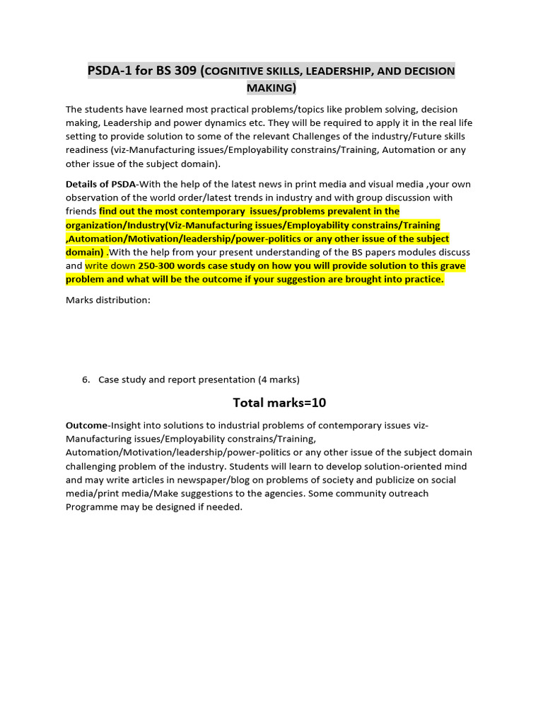 Psda Bs 309 Project | PDF