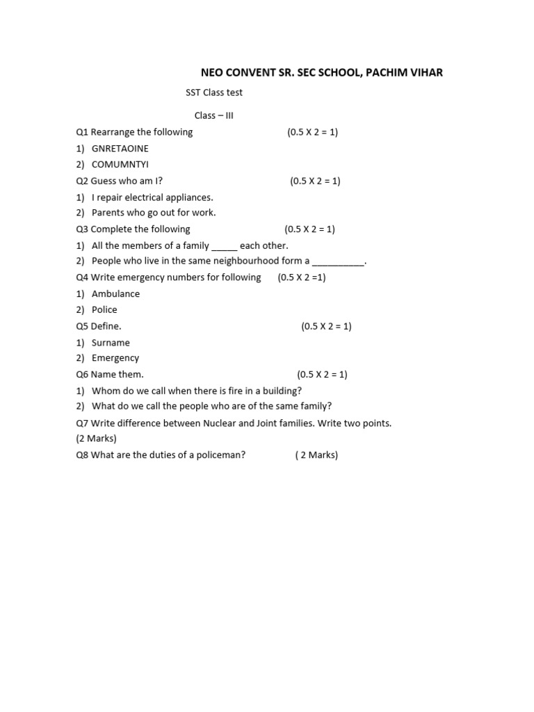 Class Test III | PDF