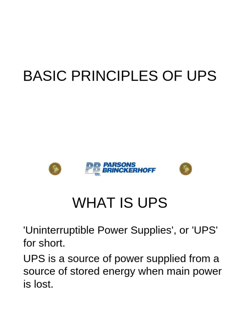 Basic Principles of Ups | PDF | Battery Charger | Direct Current