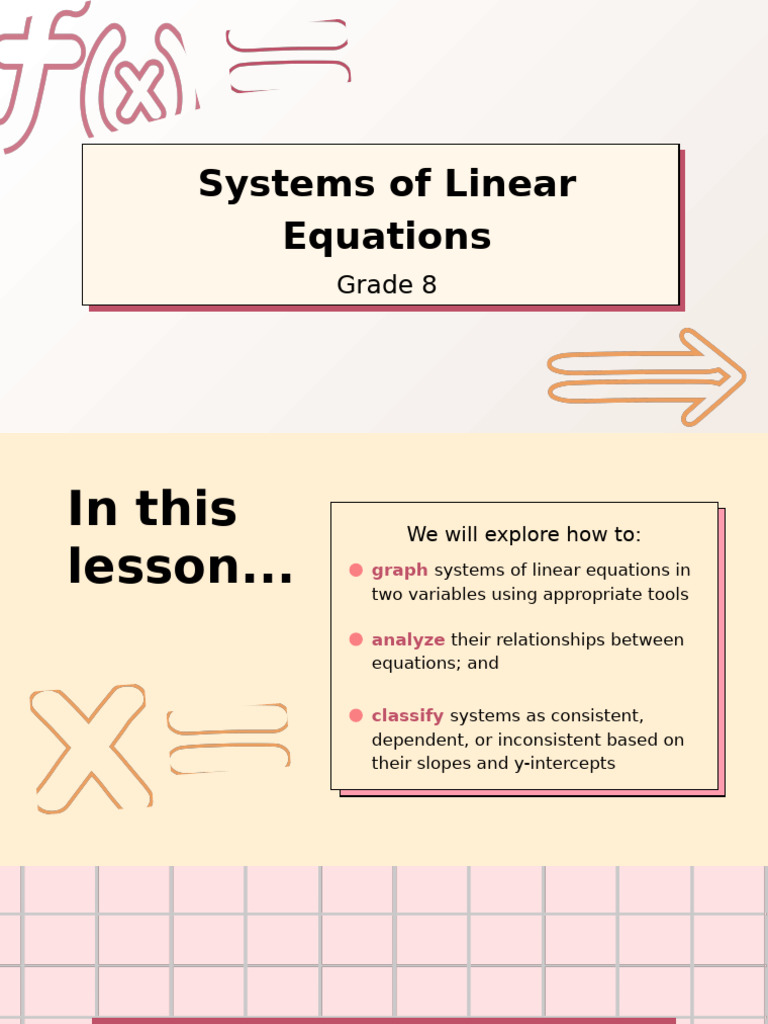 Systems of Linear Equation | PDF | Equations | Elementary Mathematics
